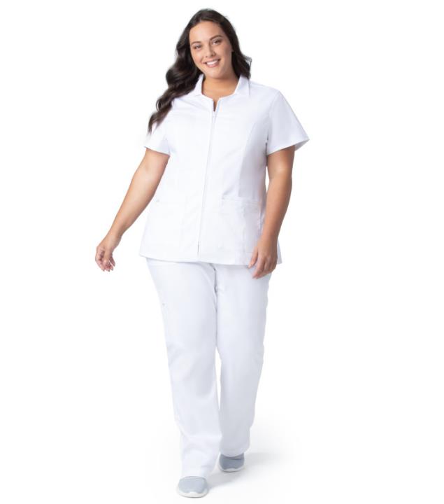 Shop 5- Pocket Scrub Top, Women's White Scrubs on WholeSale