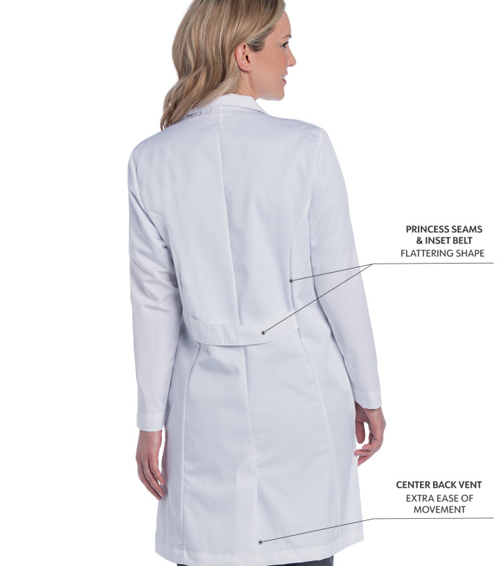 Landau Women's White Full Length Lab Coats with 5 Pockets