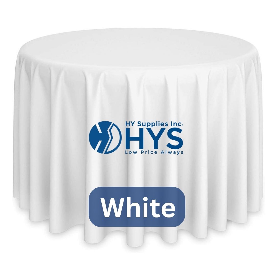 Spun Poly Round Merrow Edge Tablecloth