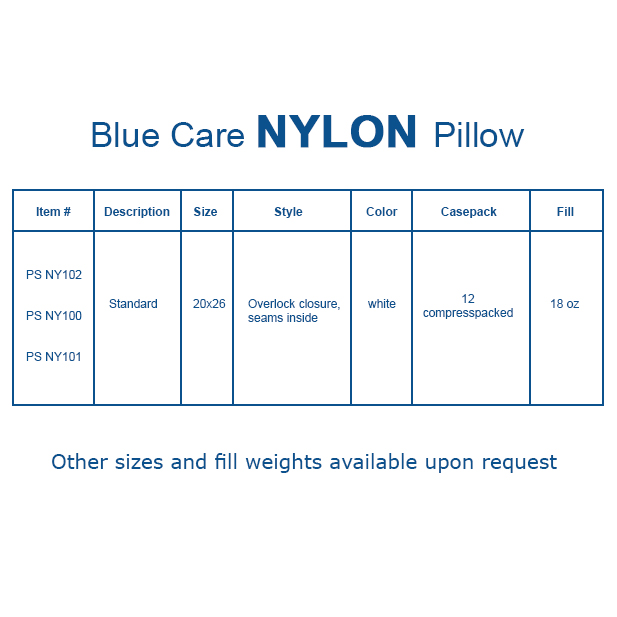 Blue care Nylon Pillows | Wholesale Pillows USA