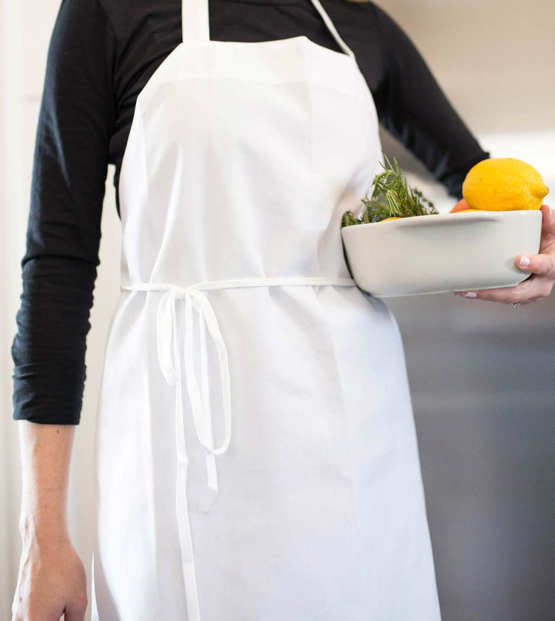 100% Polyester Black and White Bib Aprons 29" X 36" in Bulk