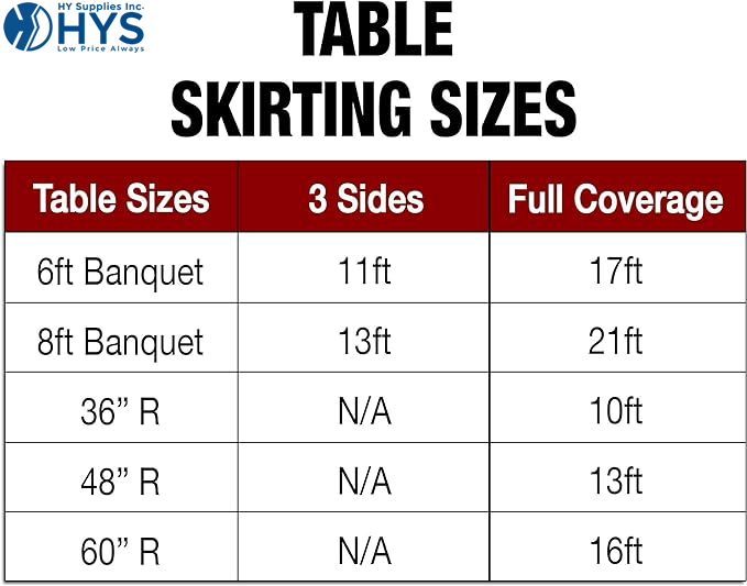 Duchess Polyester Box Pleat Table Skirting in Bulk