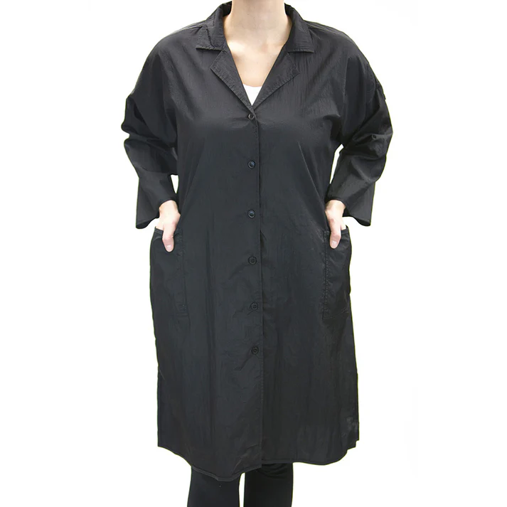 Short and Long Black Esthetician Lab Coats Wholesale